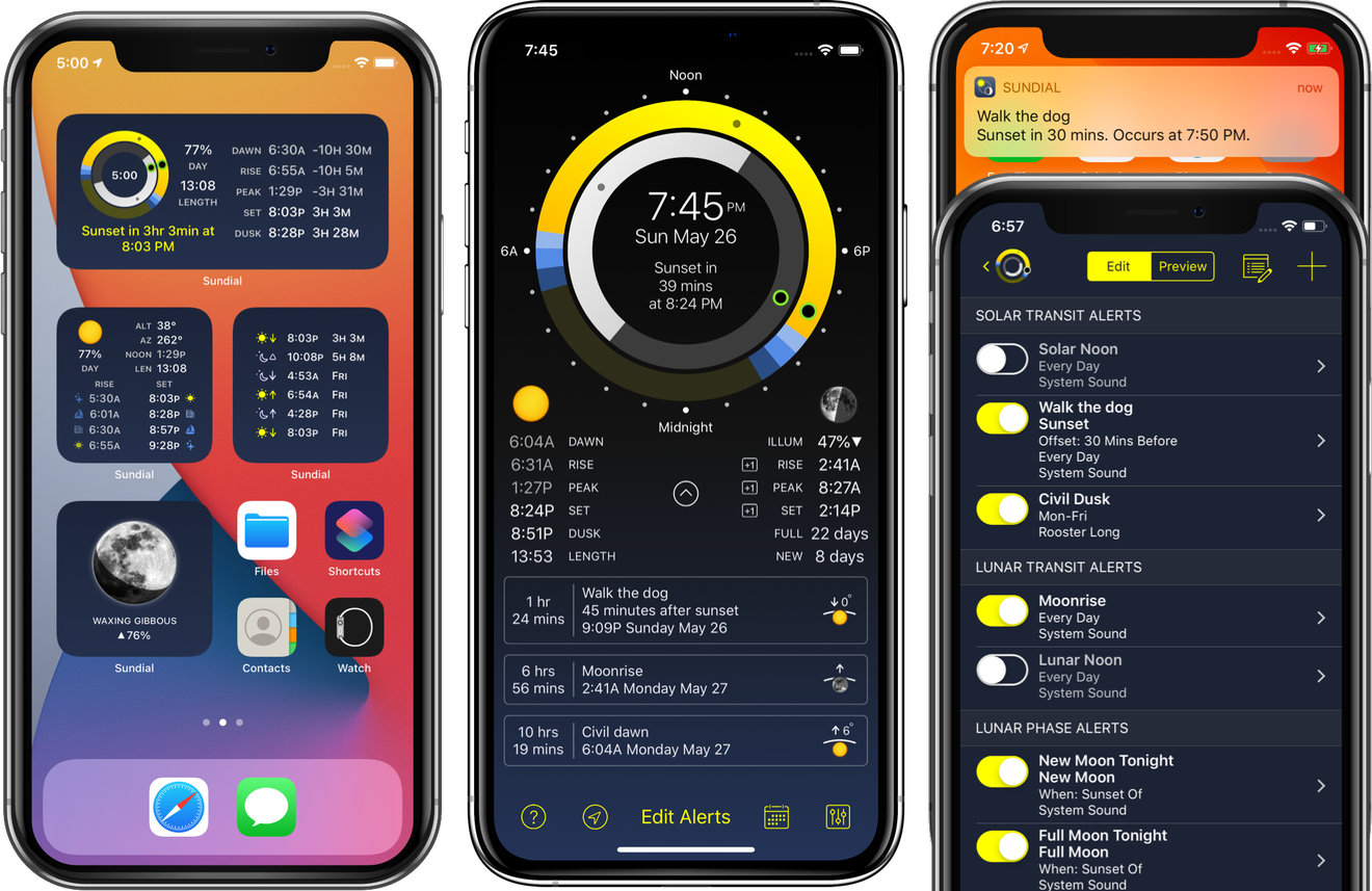 Sundial - Sun and Moon Times, Alerts, and Widgets for iPhone, iPad, and ...